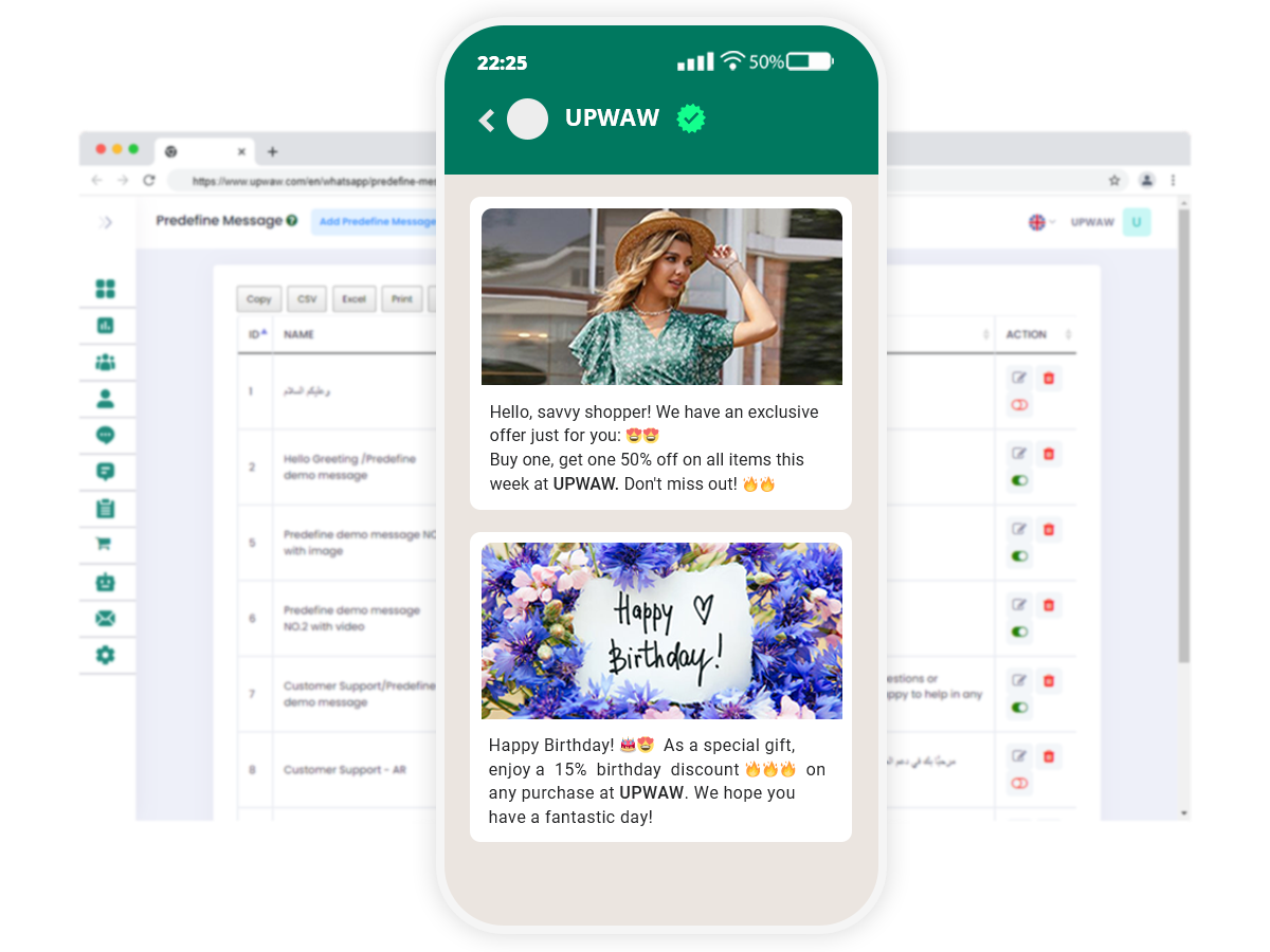 Whatsapp Predefine Messages | Whatsapp Quick Replies by UPWAW